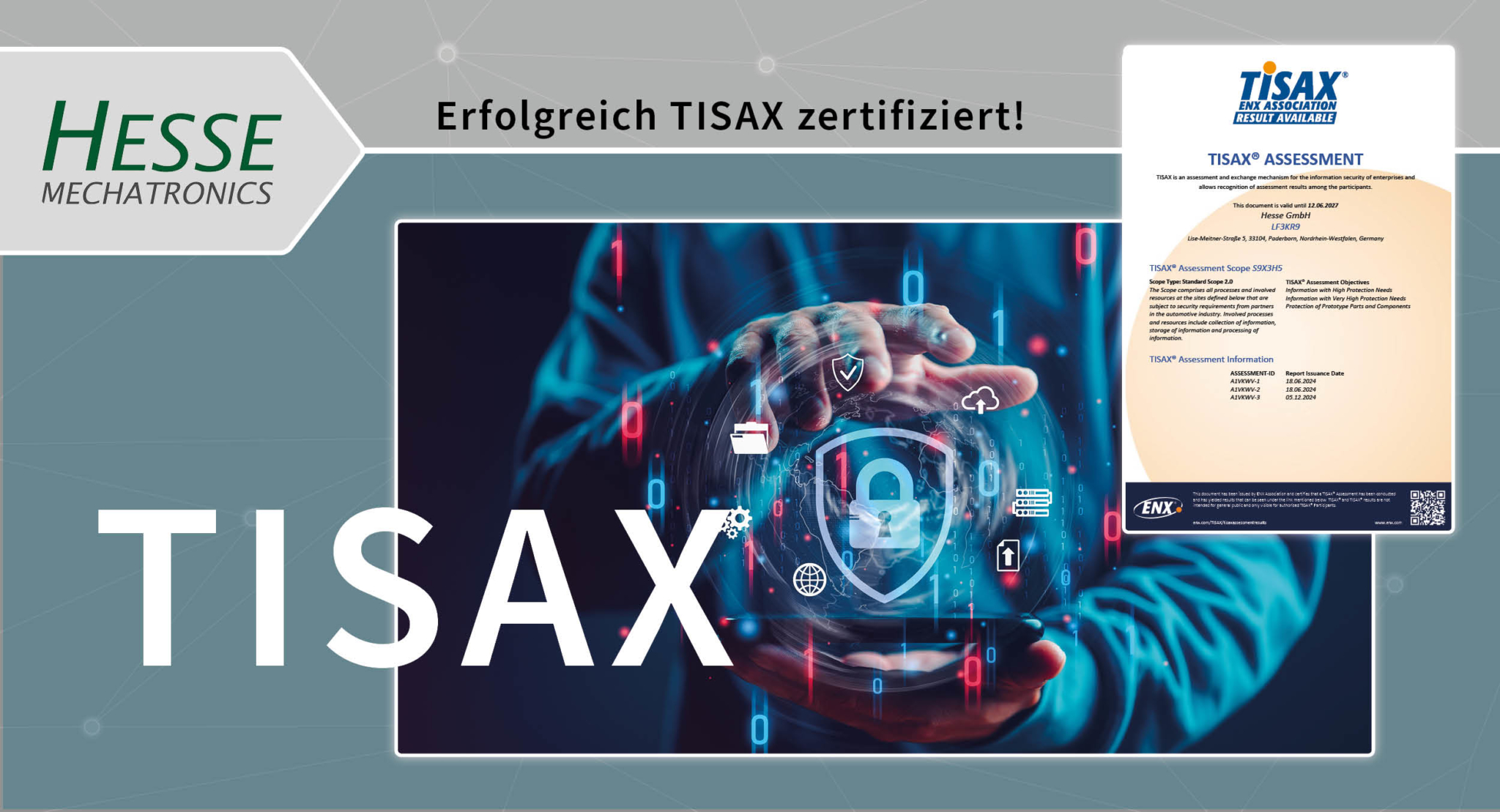 Hesse GmbH successfully certified with TISAX! - Hesse GmbH